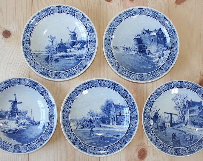 ROYAL GOEDEWAAGEN Paul Van Dort Wall Plates Delft Blue / Old Dutch ...