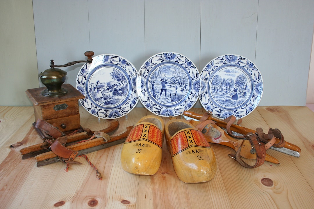 Dutch Decoration SET / Nostalgia From the Netherlands/ Ice Skates ...