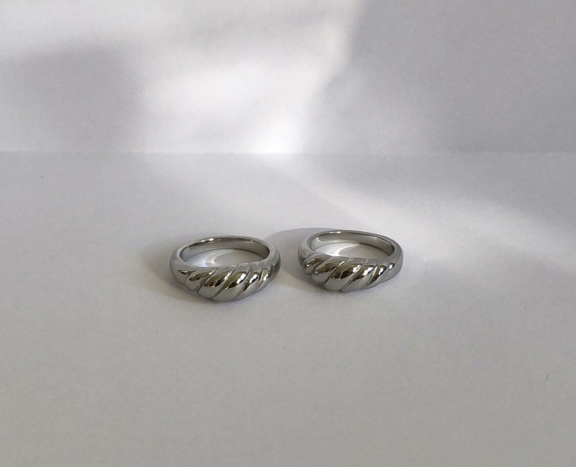 18k Gold Plated Croissant Ring, Silver Croissant Ring, Statement Ring ...