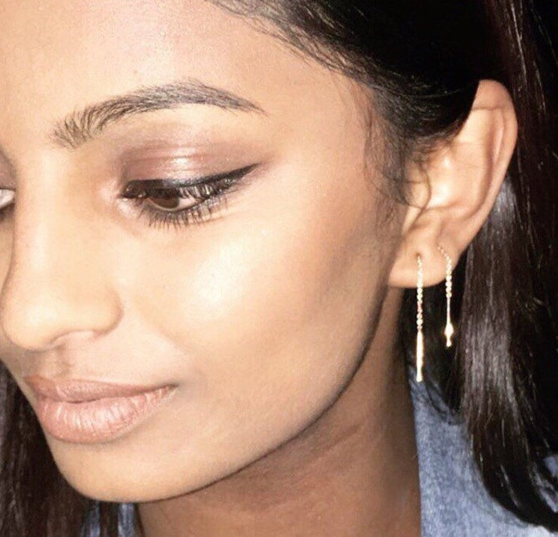 Chain Earrings Thread Earrings Threader Earrings Chain - Etsy