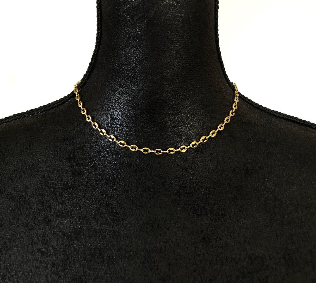 Coffee Bean Link Chain, Coffee Bean Chain, Link Chain Necklace, Anchor ...