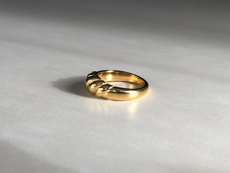 18k Gold Plated Croissant Ring, Silver Croissant Ring, Statement Ring ...