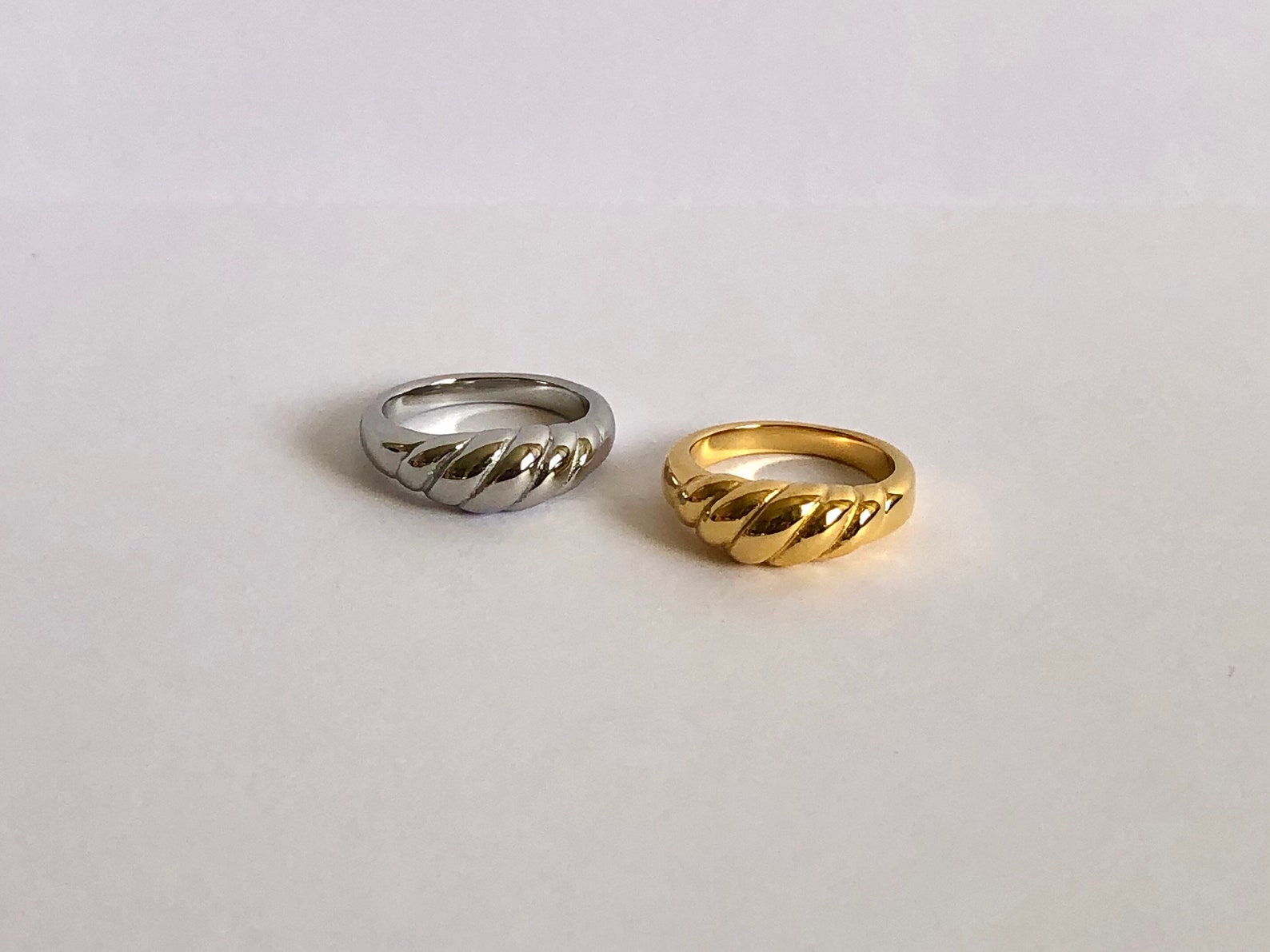 18k Gold Plated Croissant Ring, Silver Croissant Ring, Statement Ring ...