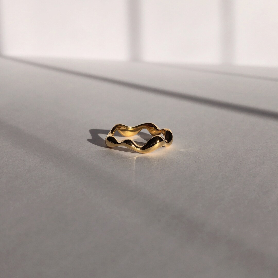 Curvy Ring, Wavy Ring, Statement Ring, Gold Ring, Unique Ring ...