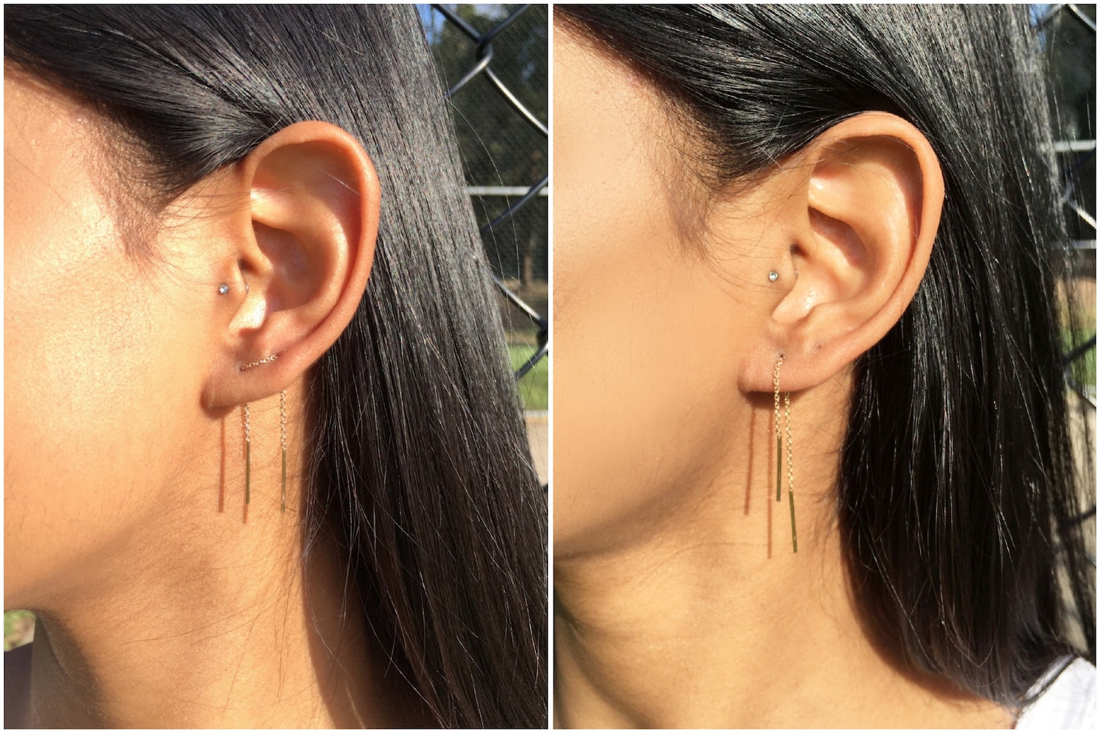 Chain Earrings Thread Earrings Threader Earrings Chain - Etsy