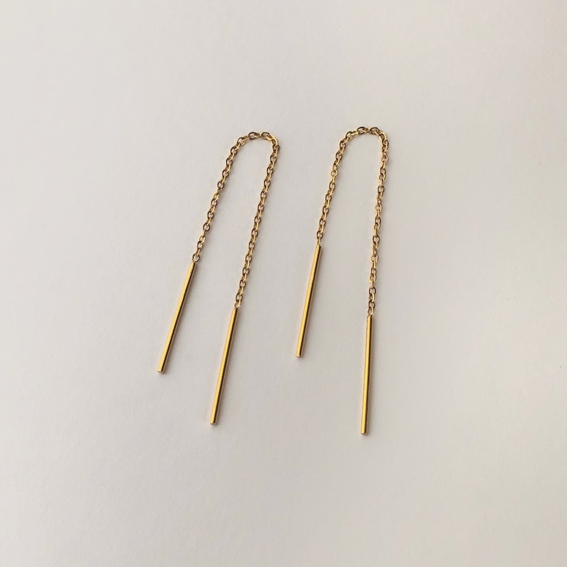 Chain Earrings Thread Earrings Threader Earrings Chain - Etsy