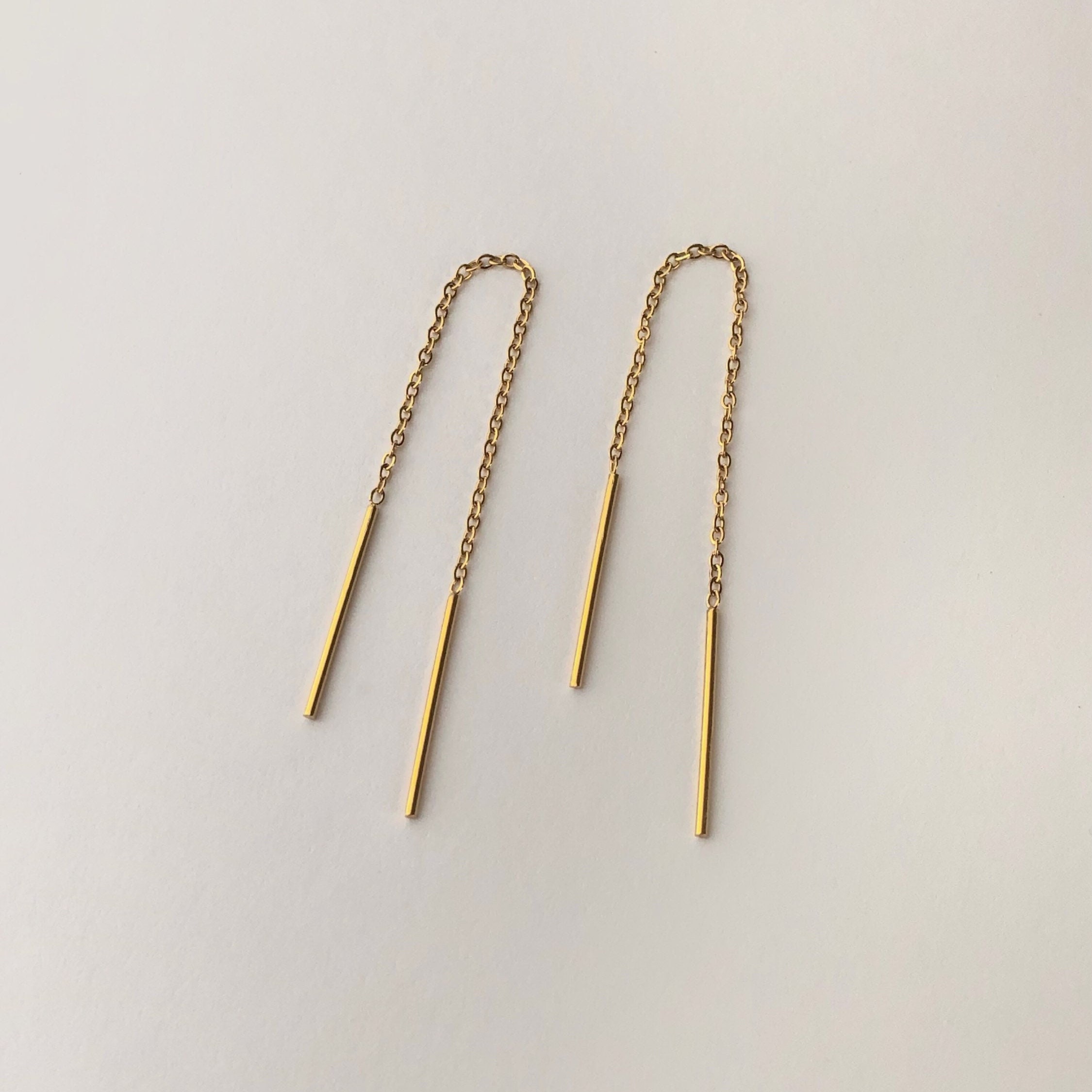 Chain Earrings Thread Earrings Threader Earrings Chain - Etsy Australia