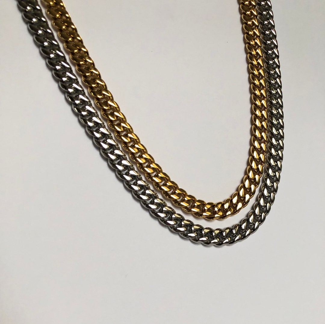 Cuban Link Necklace, 8mm Cuban Chain, 18k Gold PVD Plated Cuban ...