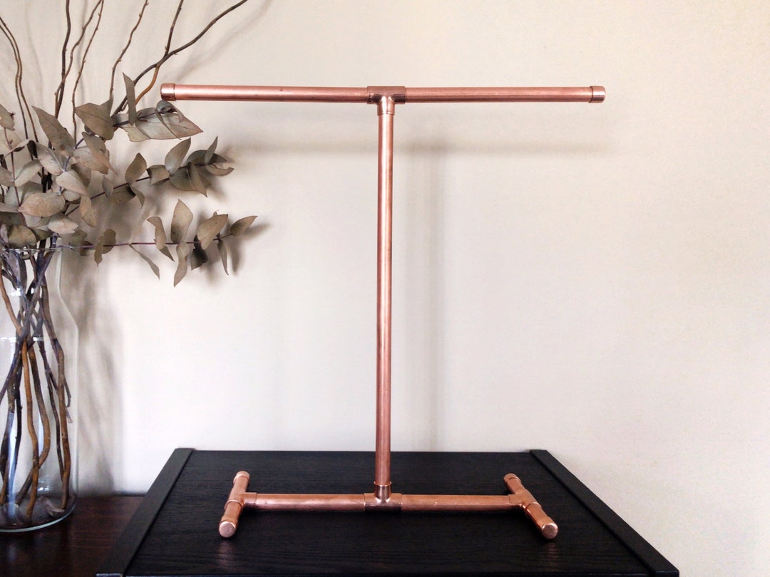 Copper Jewellery Stand, Copper Pipe Jewellery Display, Jewellery T-bar ...
