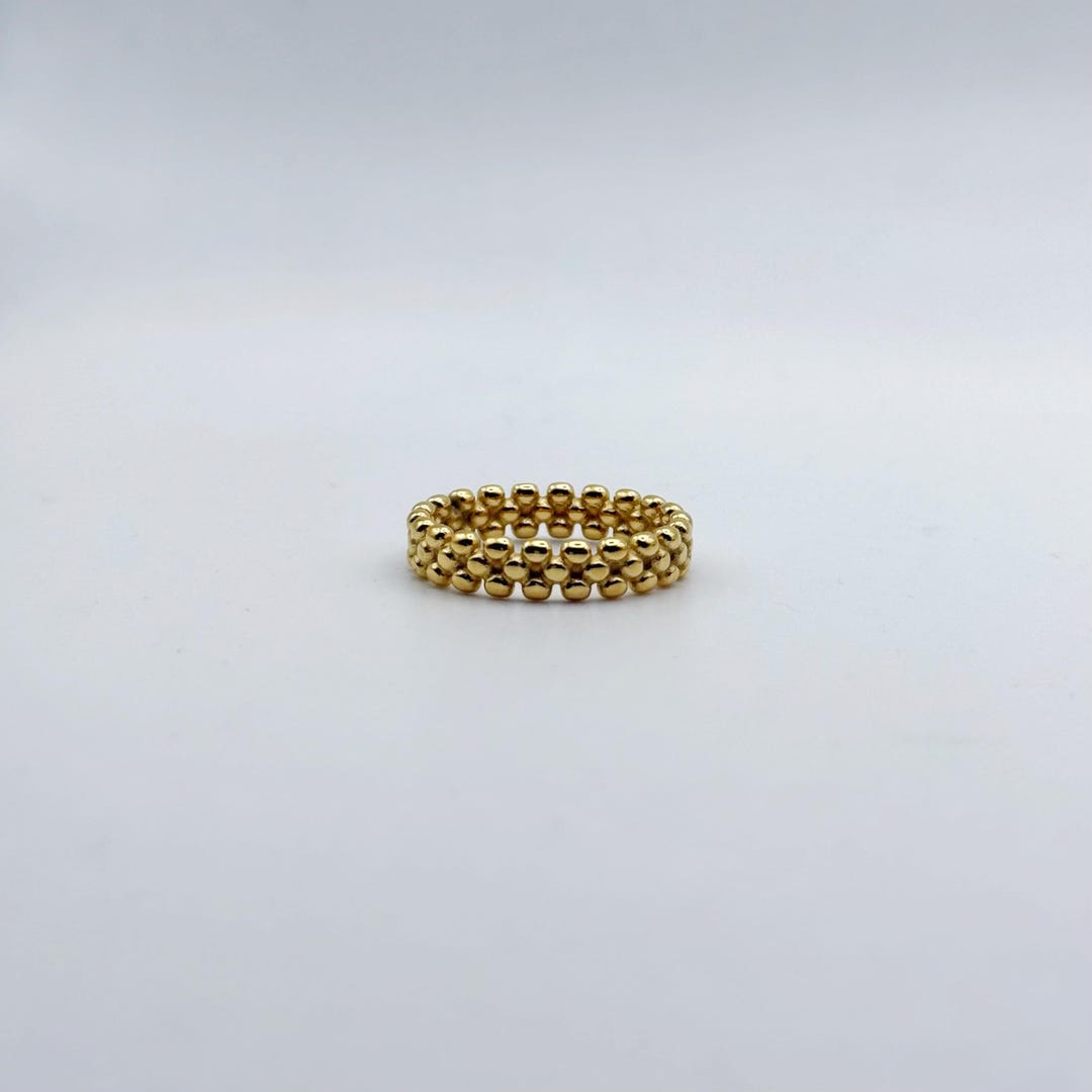 18k Gold Plated Dotted Band Ring, Dot Band Ring, Statement Ring, Gold ...
