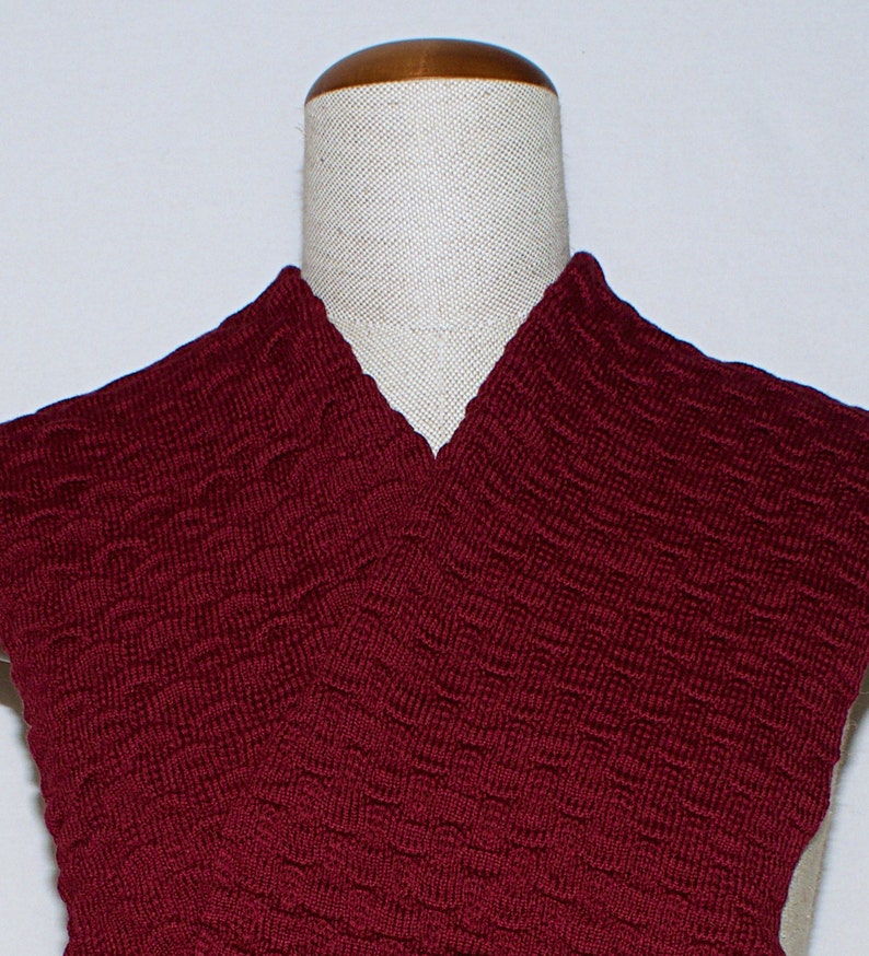 Maroon Merino Knit Scarf Dotted Textures, Multiple Colours Handmade in ...