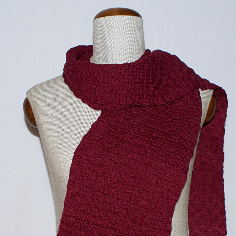 Maroon Merino Knit Scarf Dotted Textures, Multiple Colours Handmade in ...