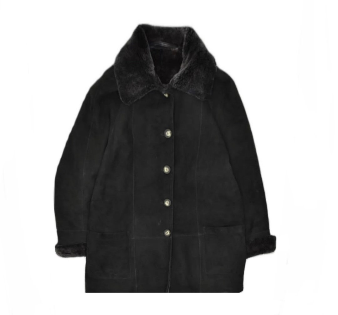 SALE * Designer Shearling “jekel” Designer Black 100% Shearling Coat ...