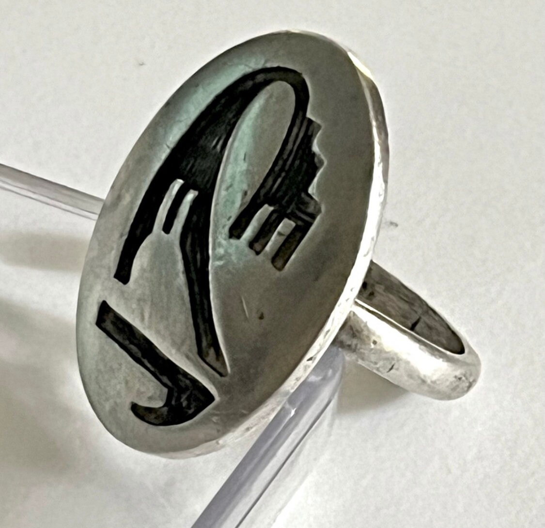 Vintage Hopi Overlay Sterling Silver Ring - Etsy