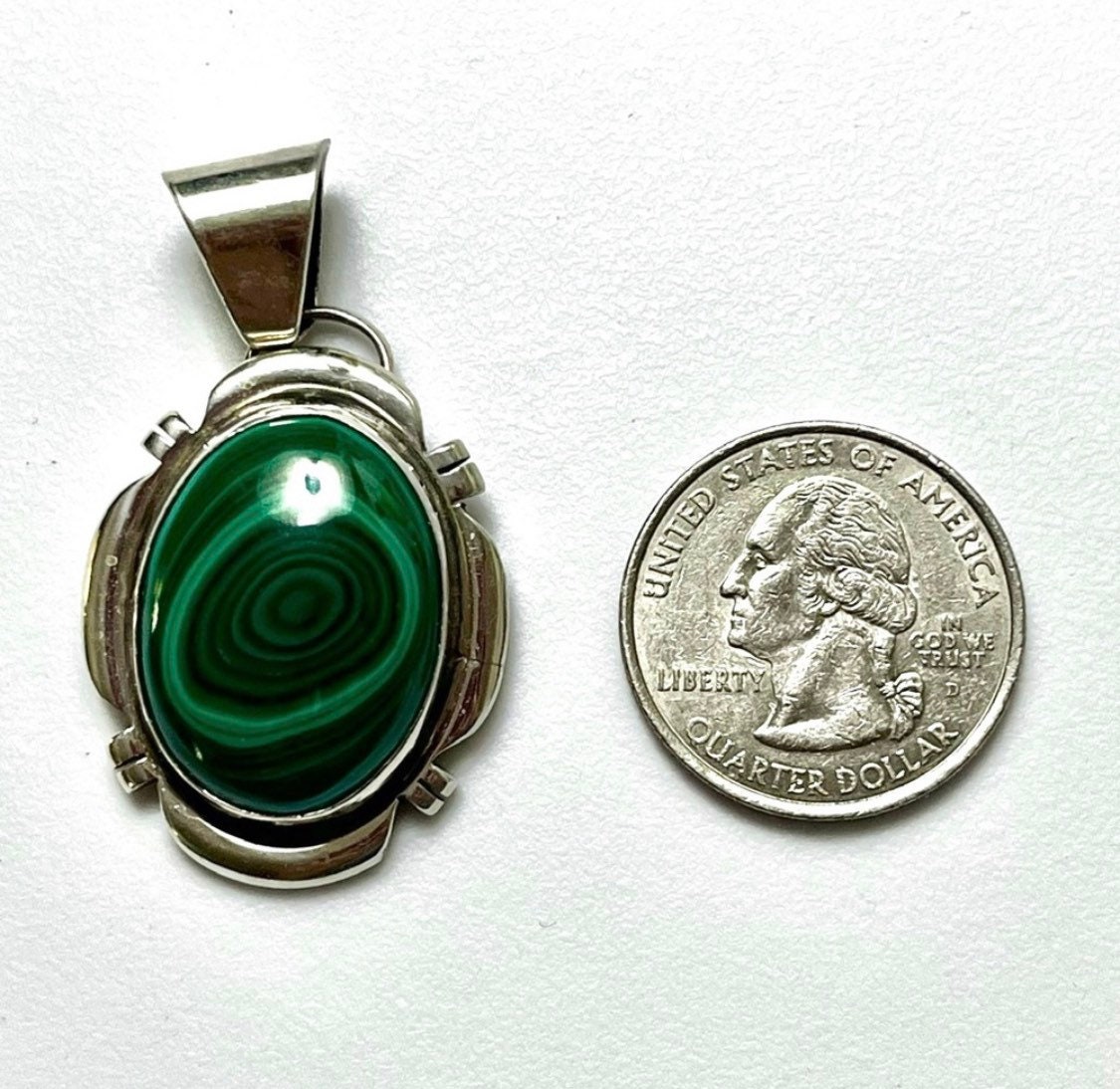 Navajo Signed-cecil Sanders, Vintage 1980s Sterling Silver Malachite ...