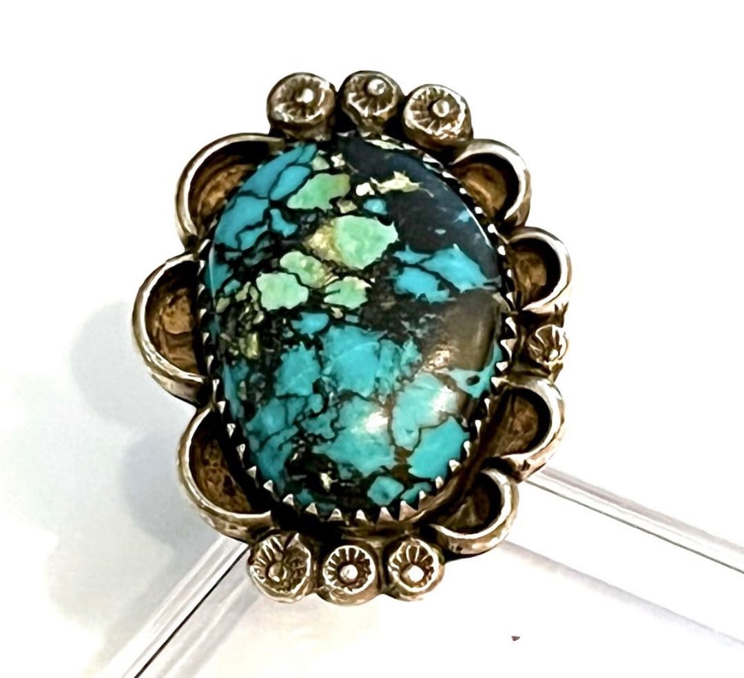 Navajo Signed-roy Buck, Vintage Candelaria Hills Turquoise Sterling ...