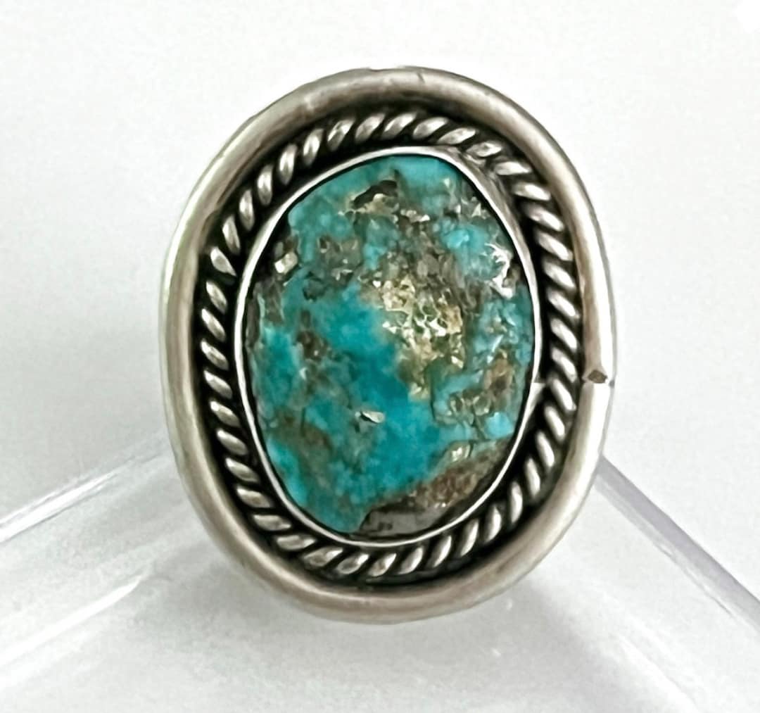 Old Pawn Navajo 1950s Navajo Natural Kingman Turquoise Sterling Silver ...