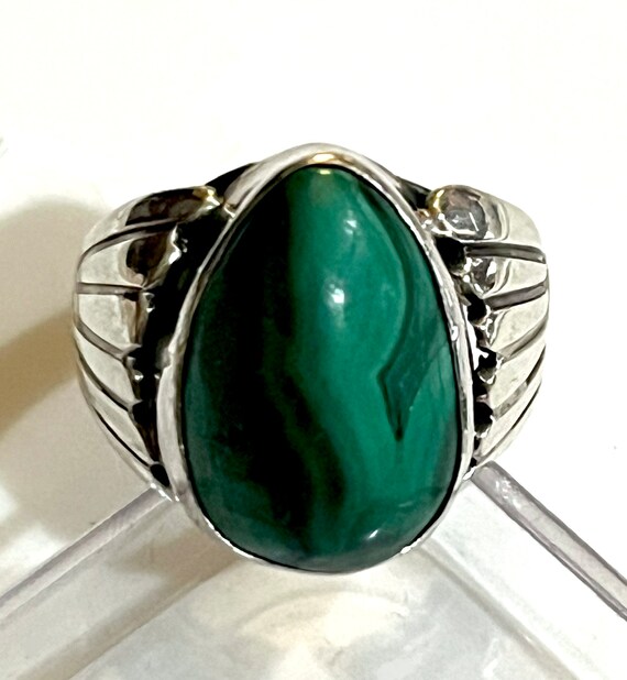Signed - Fred Thompson, Navajo. Vintage Malachite Hig… - Gem