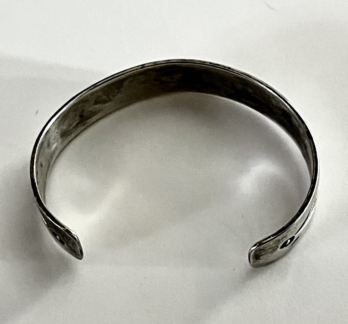 Signed-gene Gibson, Navajo Vintage Sterling Silver Stamped Crushed ...