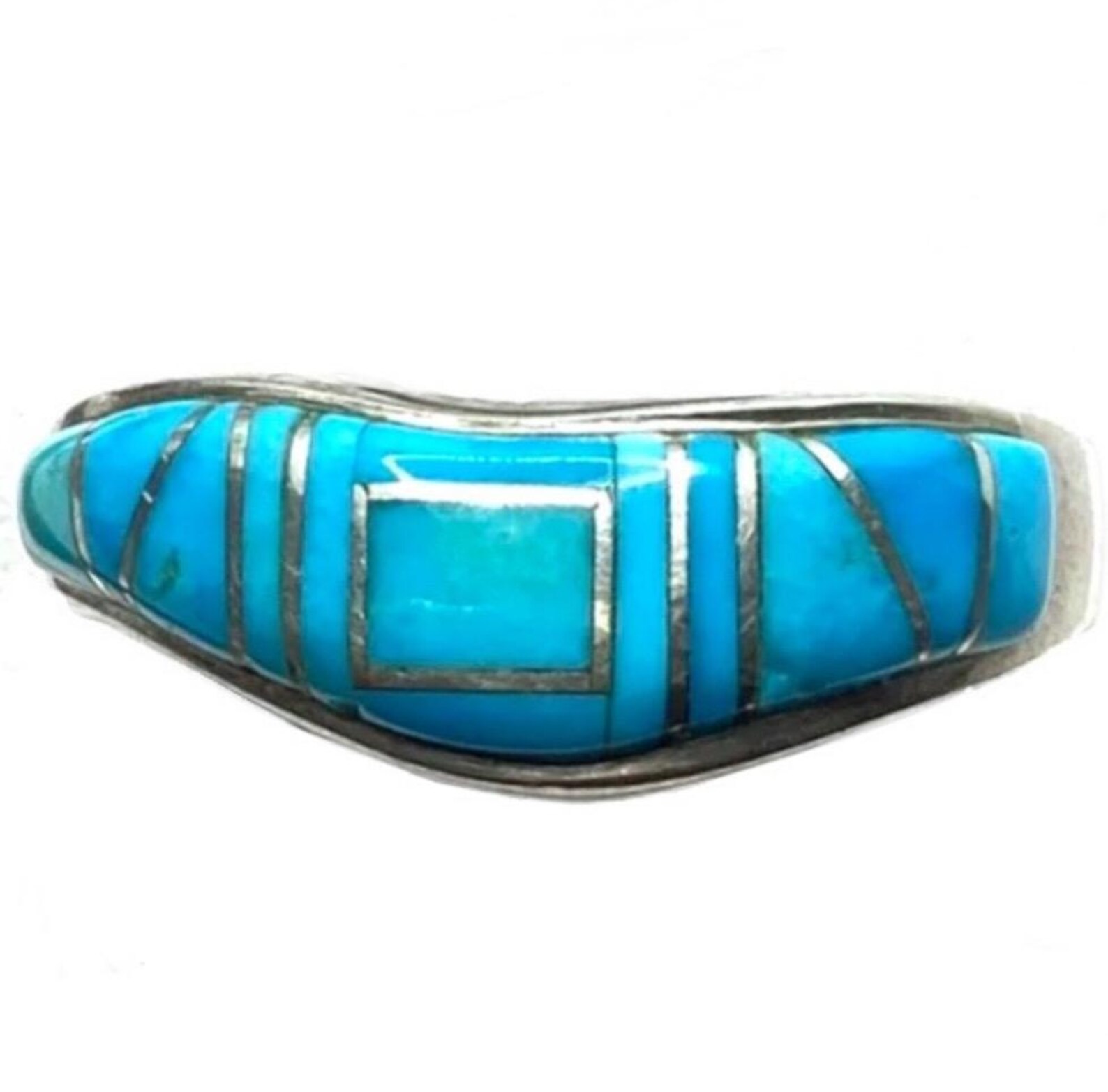 Signed - Fred Begay Navajo Vintage Turquoise Channel Inlay Ring - Etsy