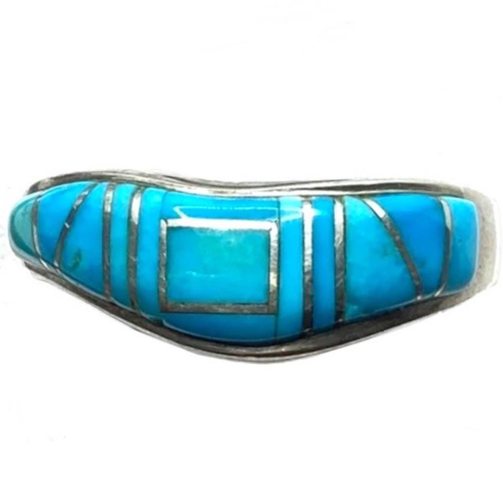 Signed - Fred Begay Navajo Vintage Turquoise Channel Inlay Ring - Etsy