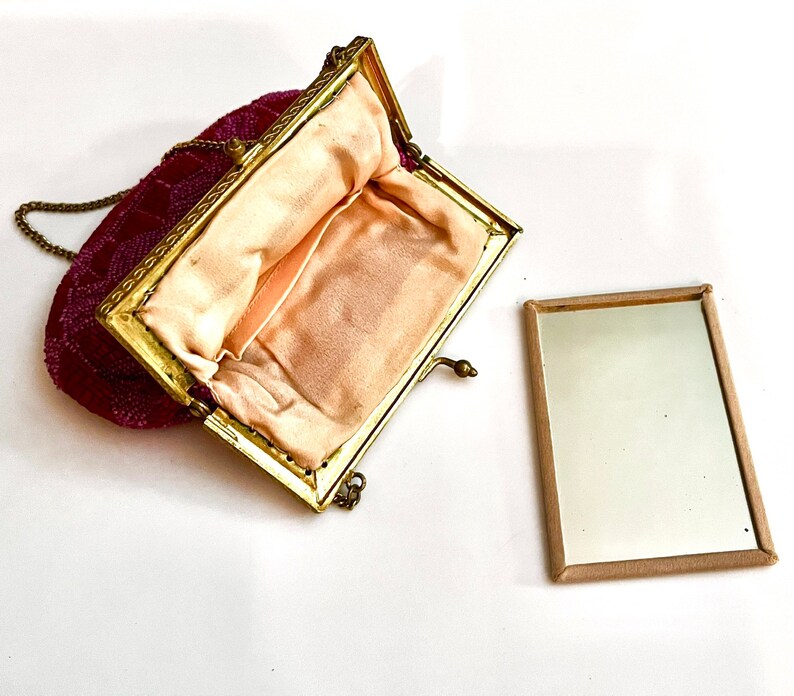 Stunning 1930s Dark Fuschia & Lilac Microbeaded Petite Evening Purse - Etsy