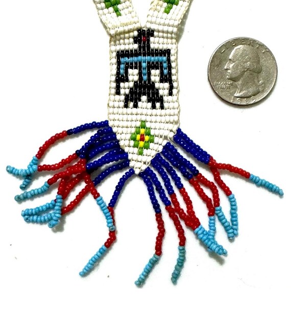 Old Pawn 1950s Cherokee Thunderbird Beadwork 25”Regal… - Gem