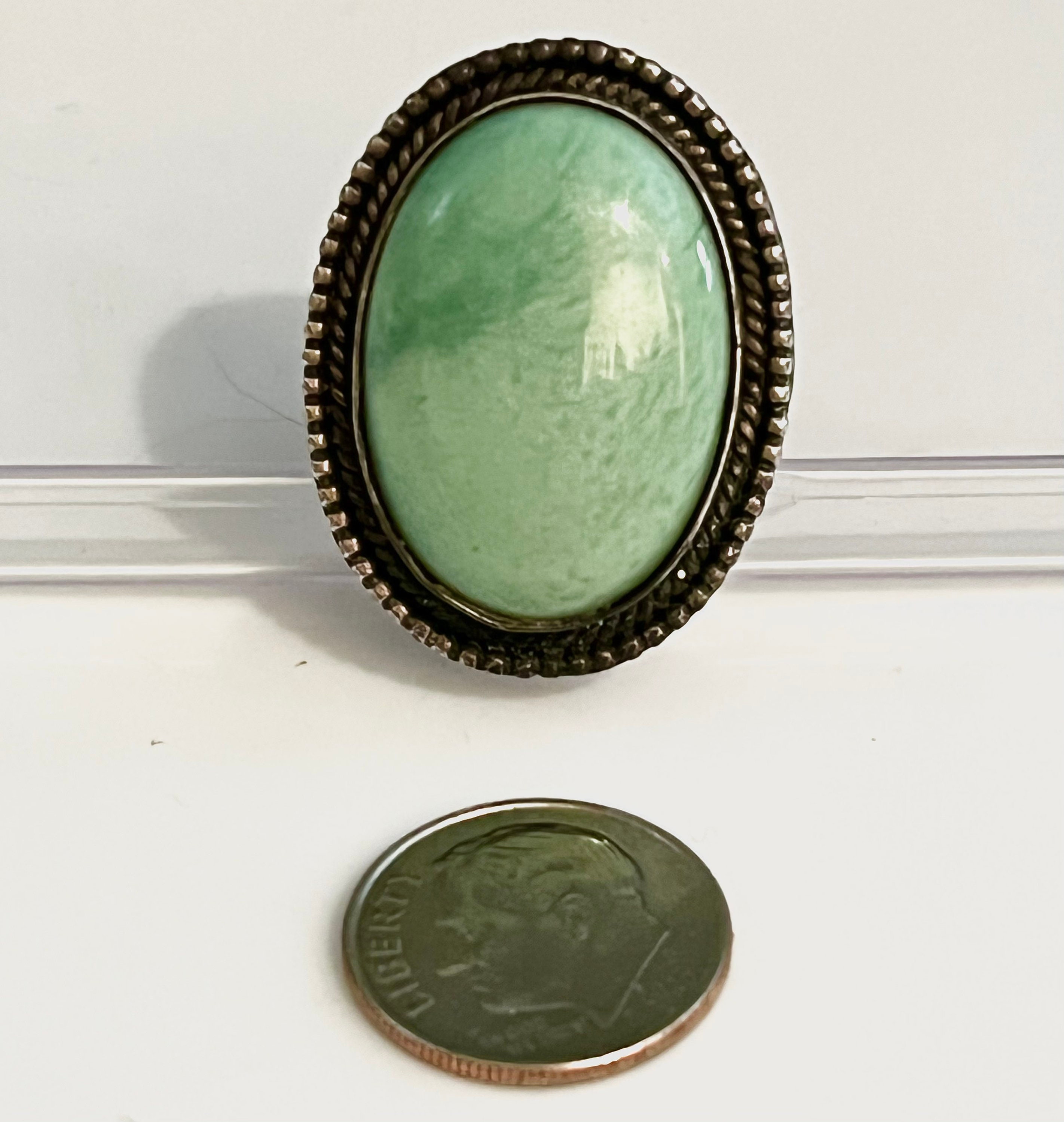 Old Pawn Navajo Carico Lake Turquoise/faustite Sterling Silver Ring - Etsy