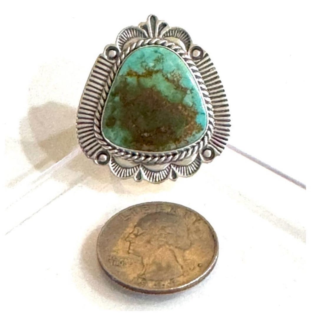Signed - Albert Jake, Navajo. Vintage Sonoran Gold Turquoise Sterling ...