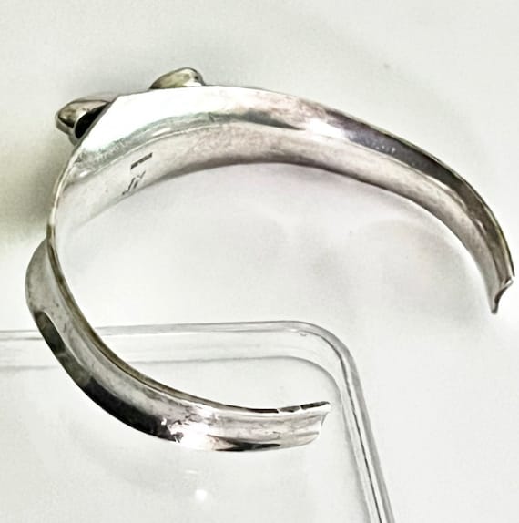 Navajo Signed-Alice Platero, Vintage Sterling MoP Cuff - Gem