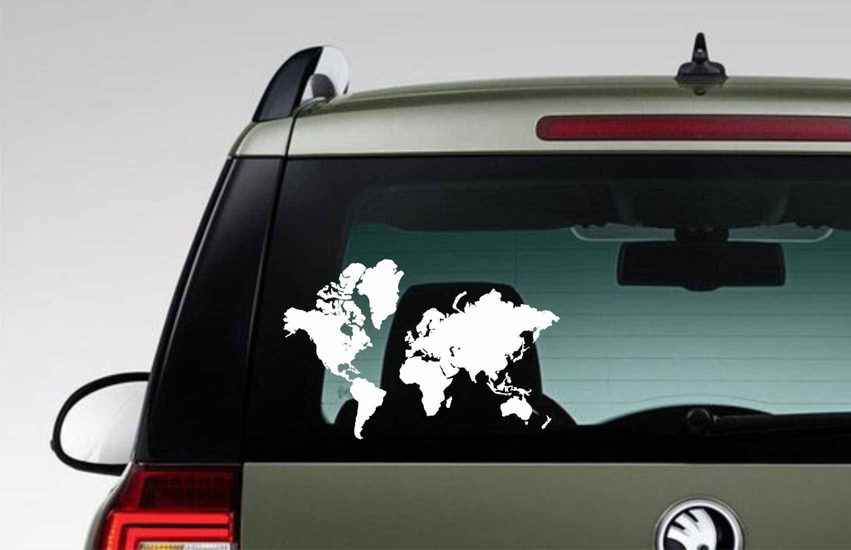 World Map Decal World Map Sticker Adventure Decal Travel | Etsy UK