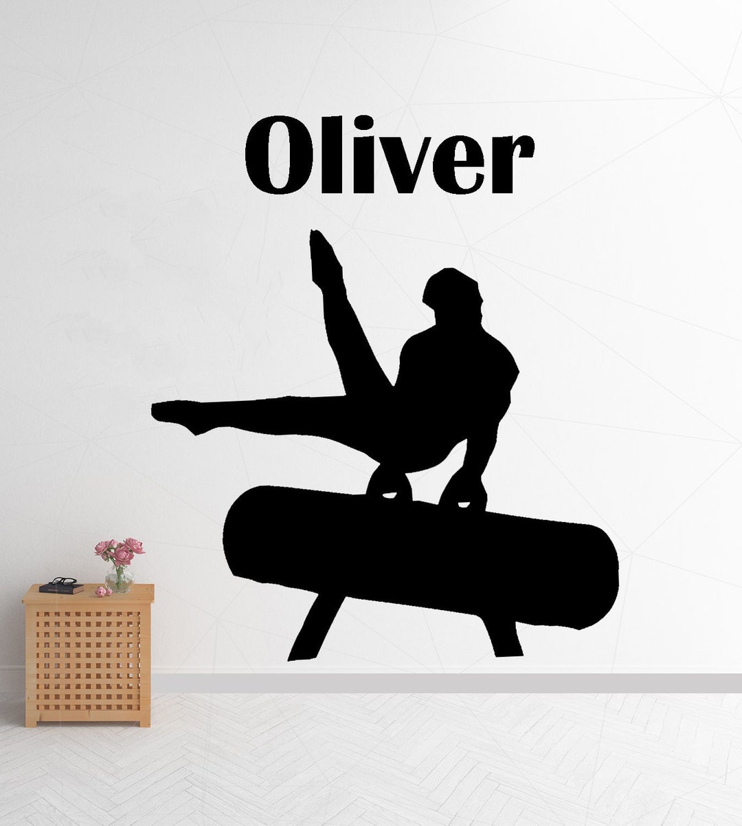 Personalized Gymnastics Wall Decal, Gymnastics Decal,gymnastics Sticker ...