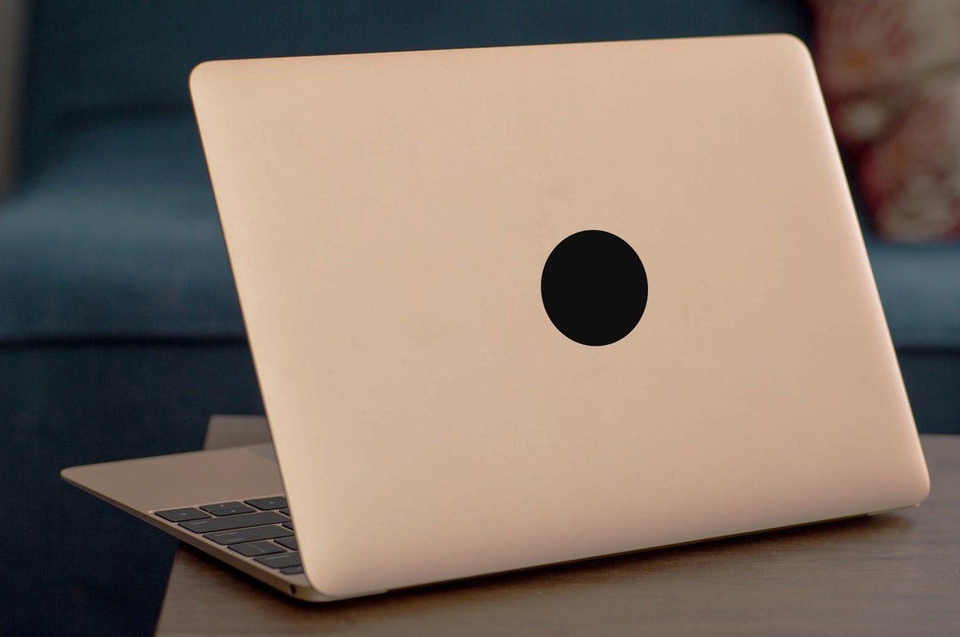 Set of 2 Circle MacBook Apple Decal Sticke,apple Logo Cover,black ...