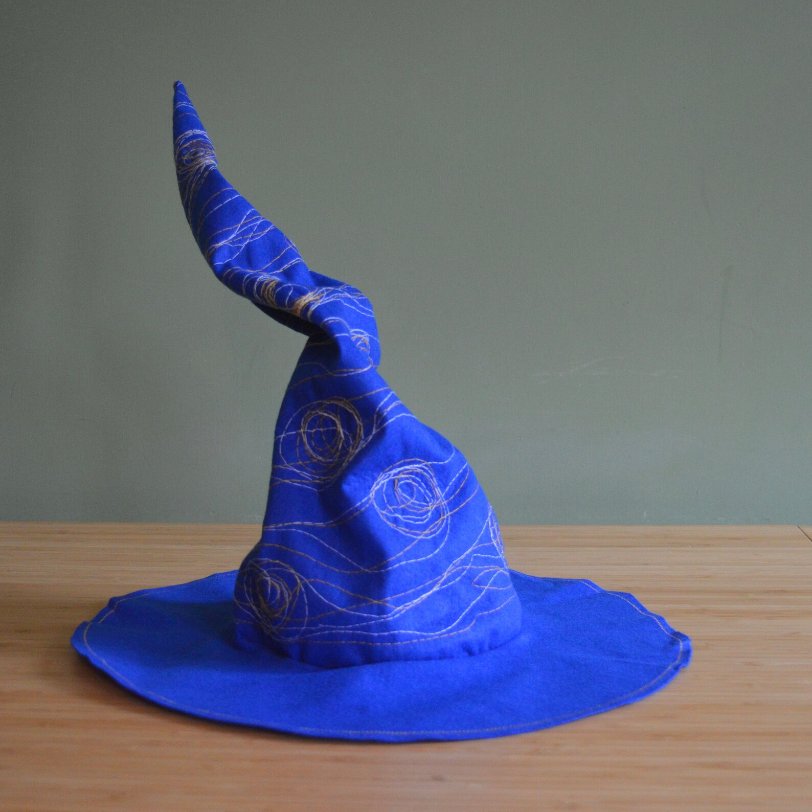 Starry Night Witch / Wizard Hat. Blue Yellow White Swirls. - Etsy