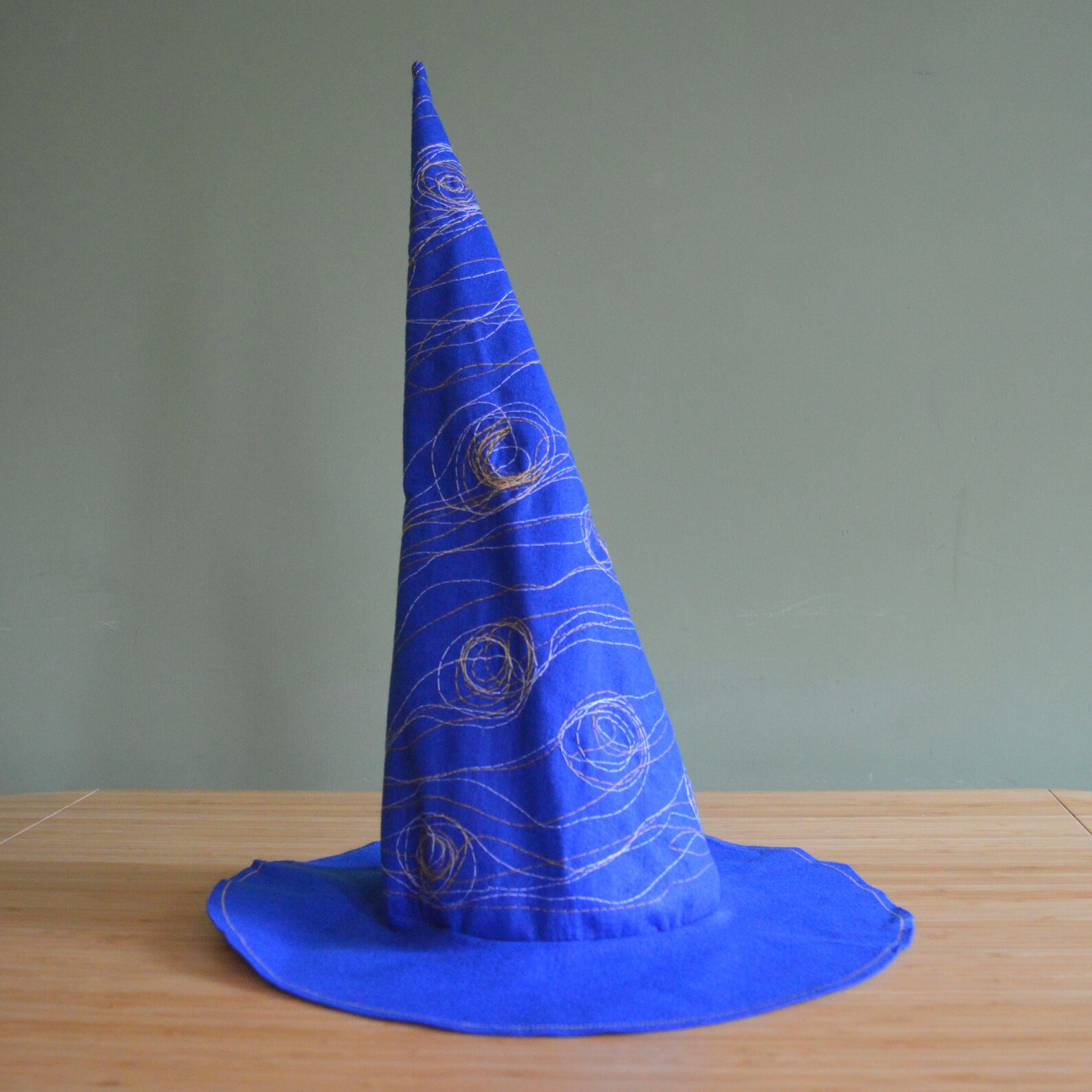 Starry Night Witch / Wizard Hat. Blue Yellow White Swirls. - Etsy