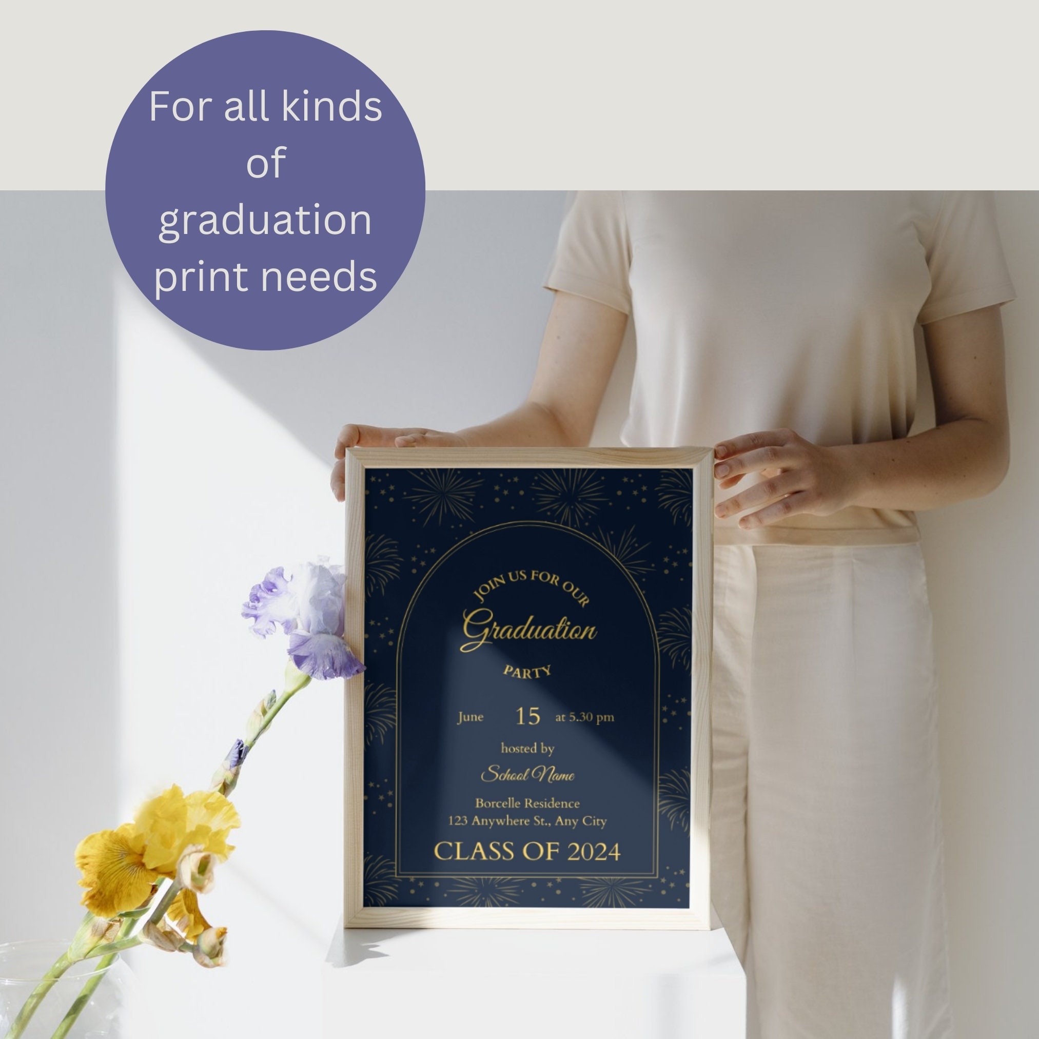 CUSTOMIZABLE Graduation Poster Canva Template Bundle EDITABLE ...