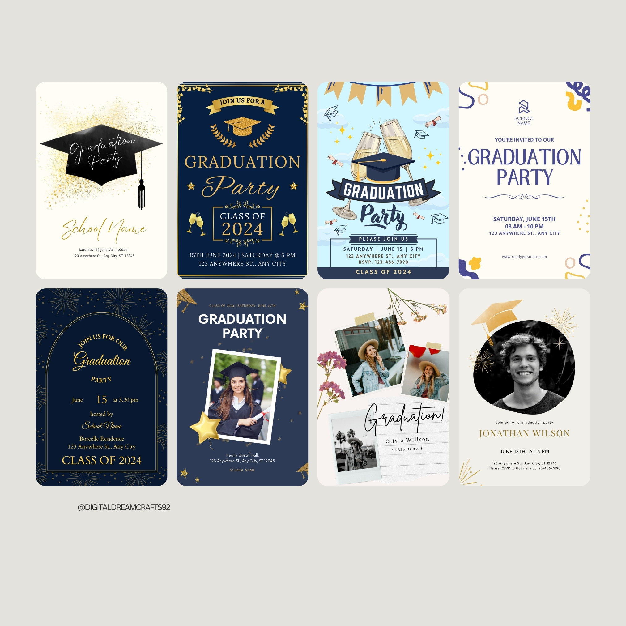 CUSTOMIZABLE Graduation Poster Canva Template Bundle EDITABLE ...