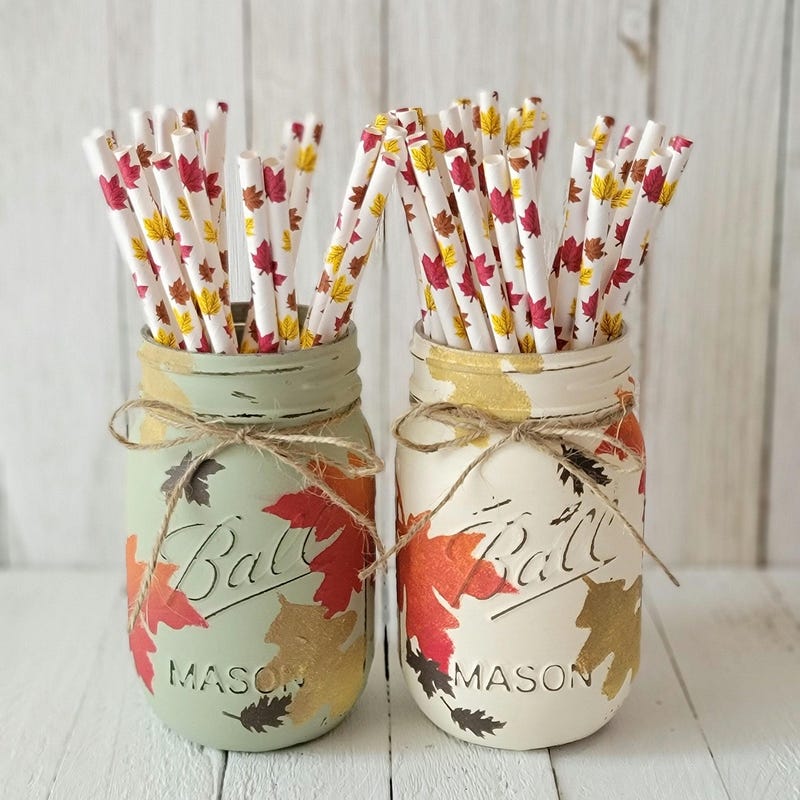 Fall Mason Jar Decor - Etsy