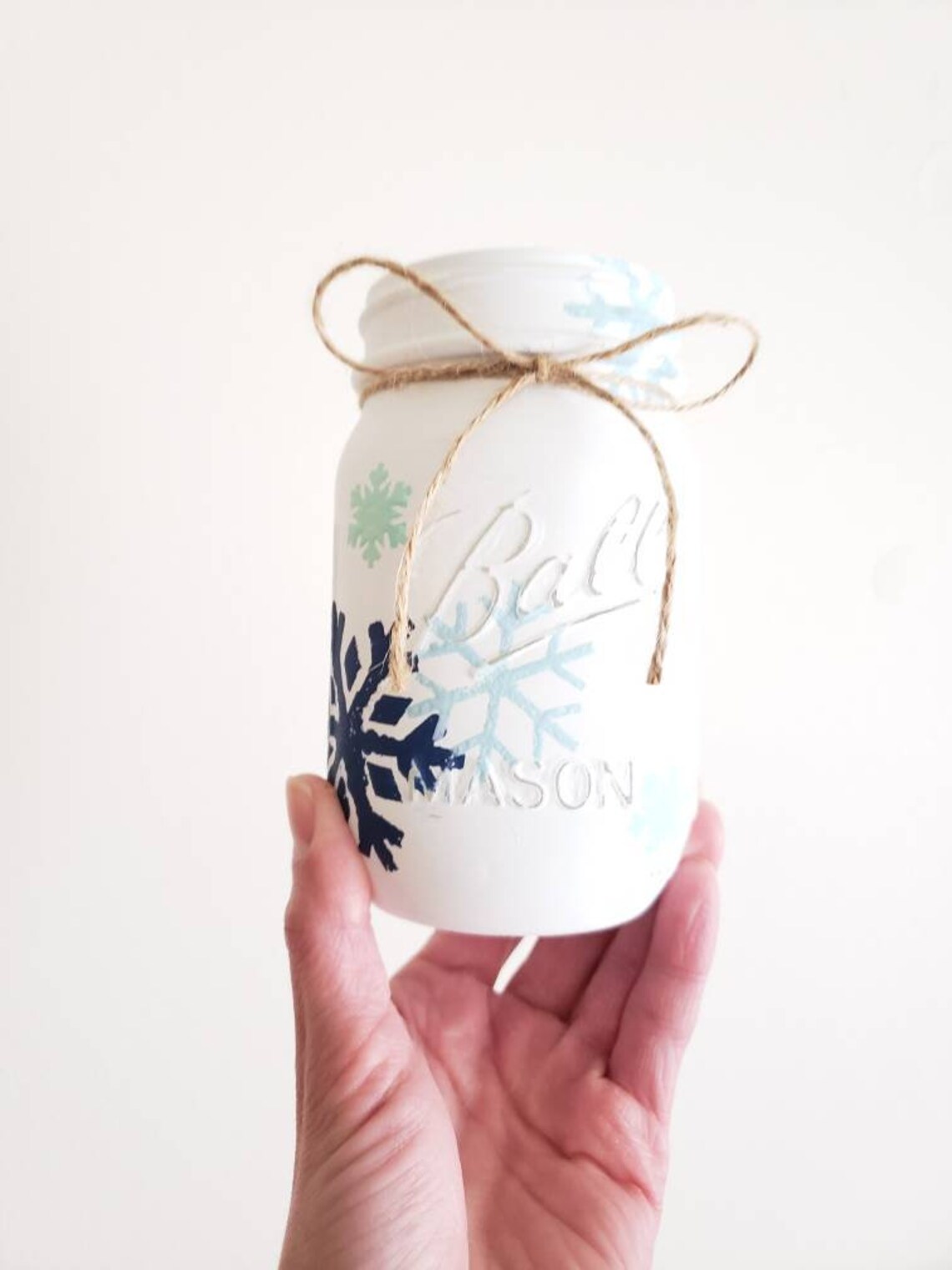 Winter Snowflake Mason Jar Set Mason Jar Set Organizers | Etsy