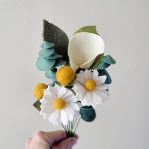 All White Felt Flower Bouquet, Felt Flower Bouquets, Felt Flowers ...