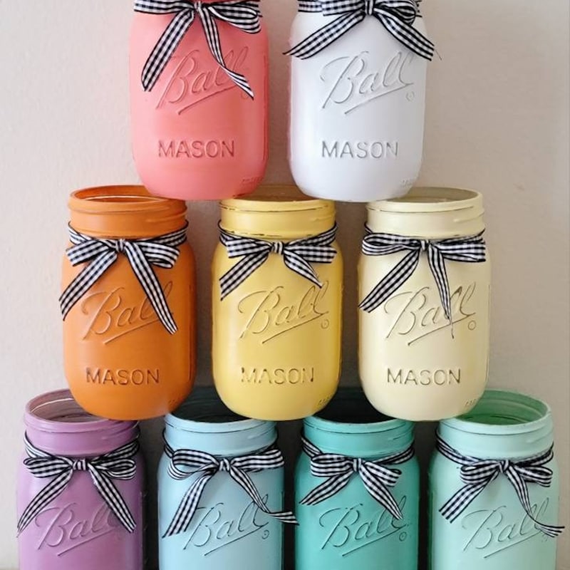 Colored Mason Jars - Etsy
