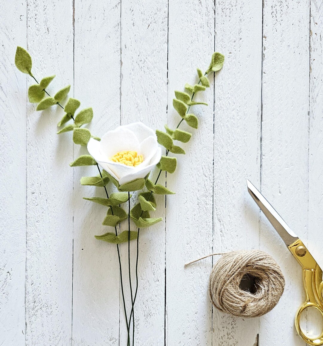 Handmade Felt Wildflower Stem: DIY Bouquet Craft, 14 Inch - Etsy
