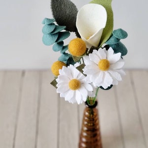 All White Felt Flower Bouquet, Felt Flower Bouquets, Felt Flowers ...