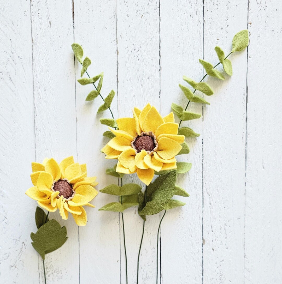 Felt Sunflower Stem, Flowers to Make Your Own Bouquet, Make Your Own ...