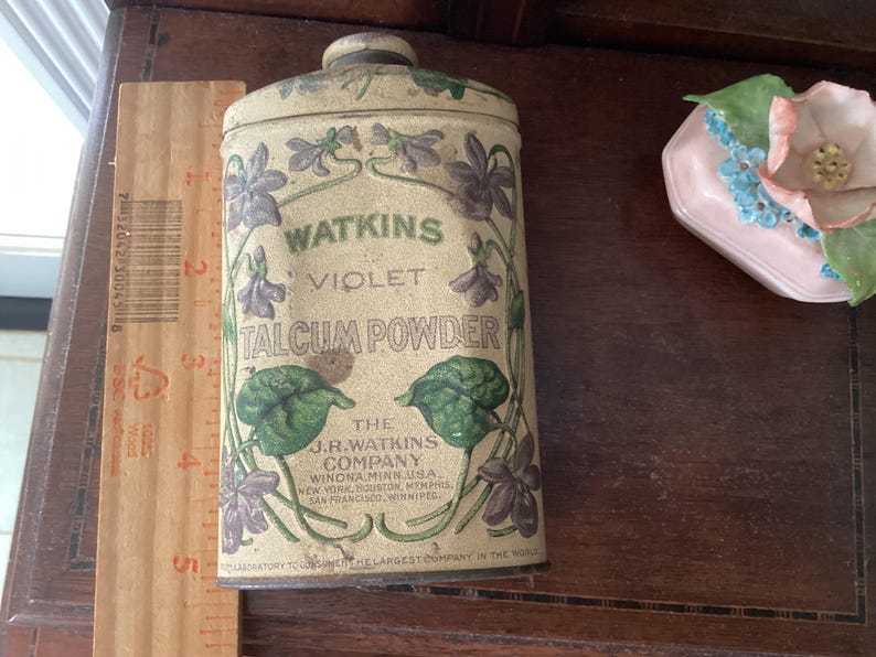 REDUCED! Antique Watkins Violet Talcum Powder Can - Etsy