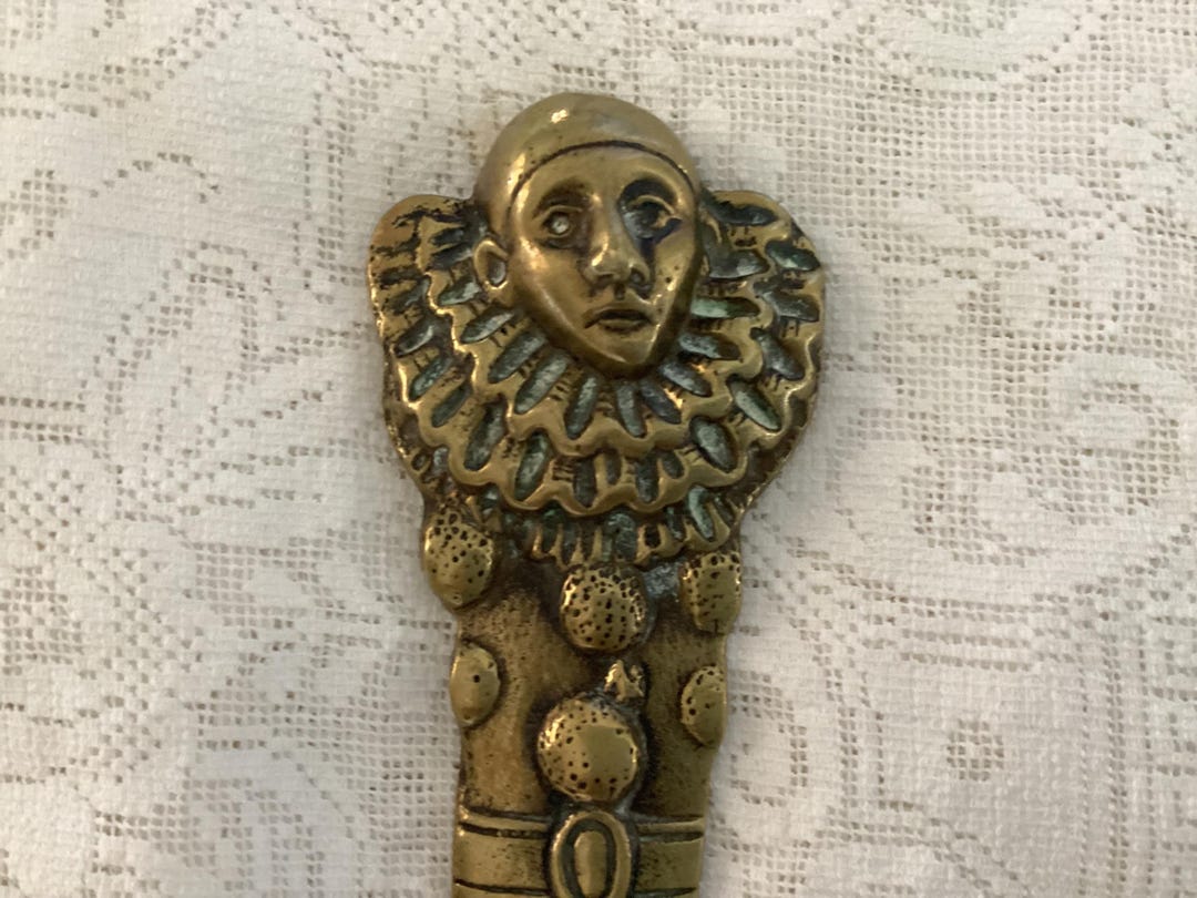 Vintage Solid Brass Perriot Head Ornate Letter Opener - Etsy