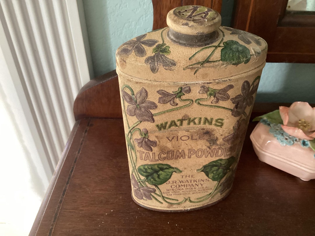 Antique Watkins Violet Talcum Powder Can - Etsy