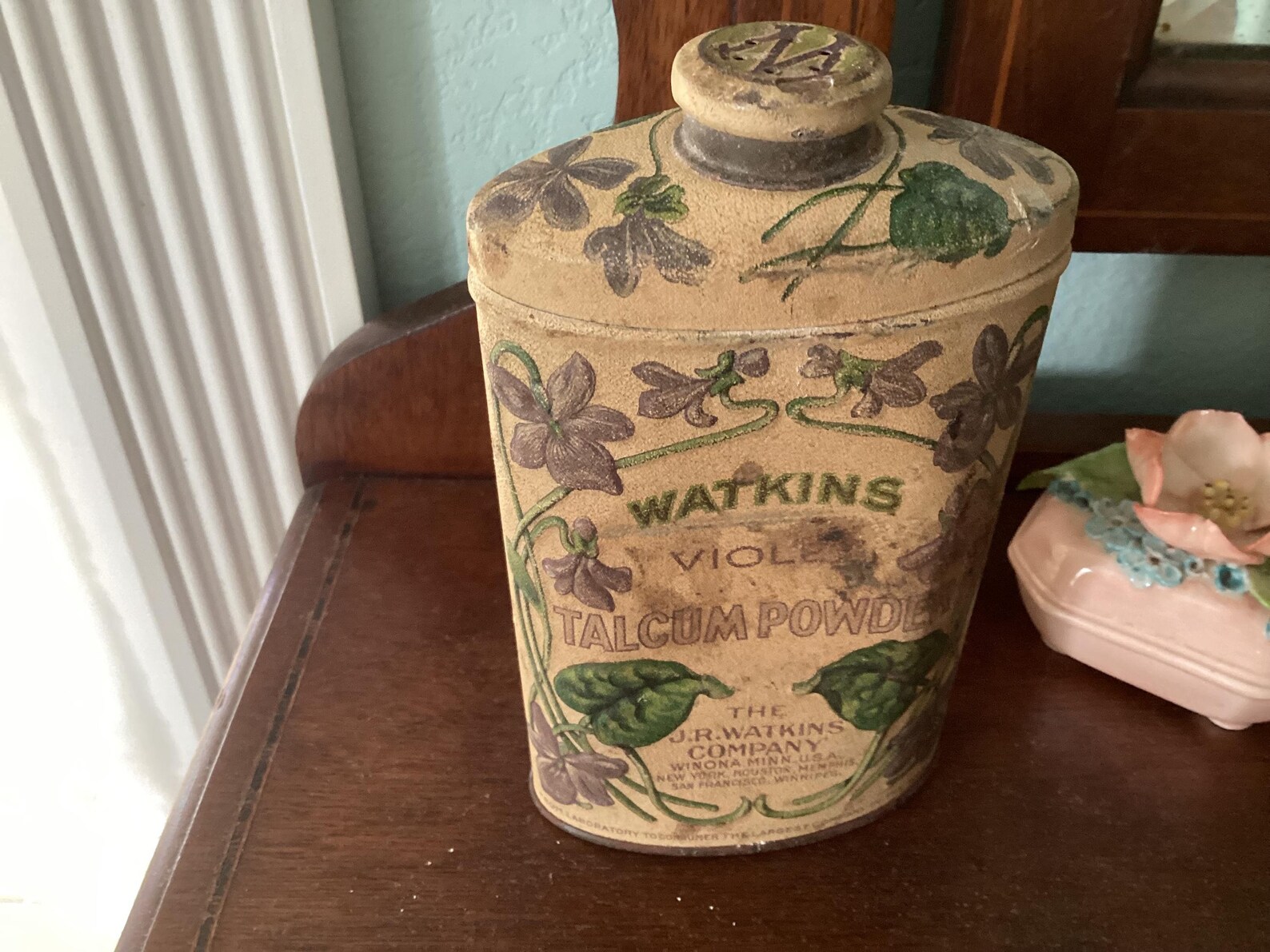 REDUCED! Antique Watkins Violet Talcum Powder Can - Etsy