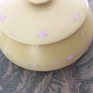 REDUCED Art Deco Swan Down Silk and Celluloid Powder Puff Hand Painted ...