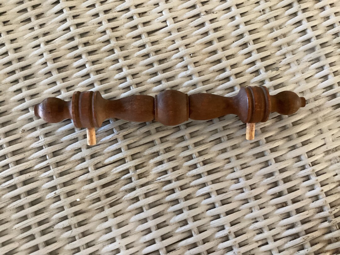REDUCED Antique Wood Turned Handle With Pegs - Etsy
